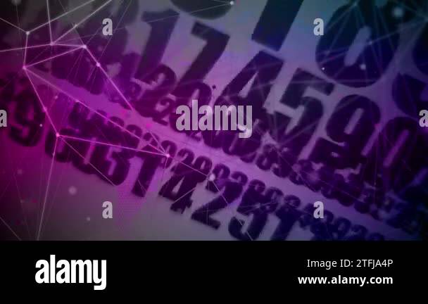 The continuous random numerals with connecting lines on the front look ...