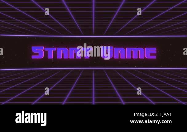 Start Game Title Animated Retro Futuristic 80s 90s Style. Animation ...