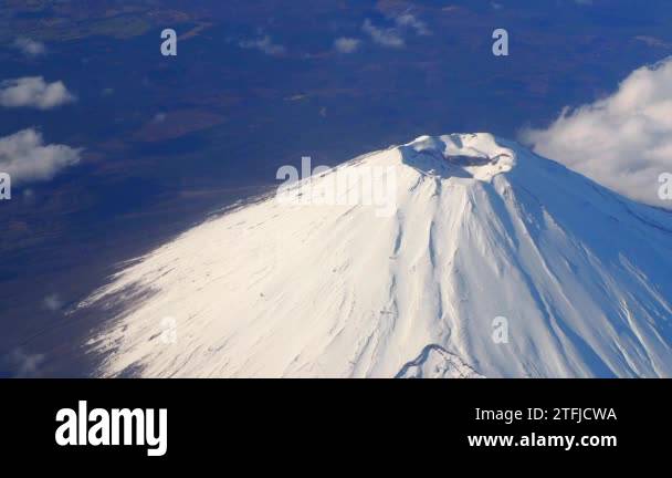 Top of Mt. Fuji. Bird eyes view of big and high mountain Fuji of Japan ...