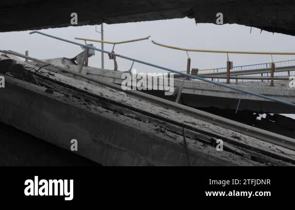 Transportation road damaged bridge collapse infrastructure broken ...