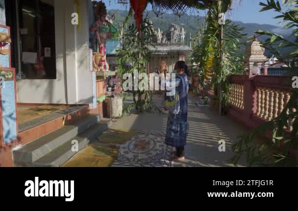 Georgetown, Penang, Malaysia - Apr 10 2022: An Indian woman wear face ...