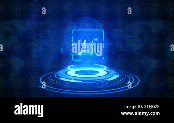 3d Futuristic Cyber Animation Artificial Intelligence AI Learning Loop ...