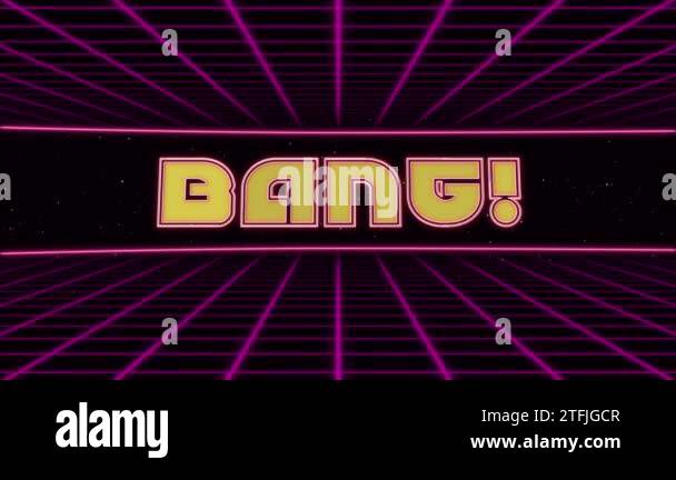 Bang Title Animated Retro Futuristic 80s 90s Style. Animation squares ...