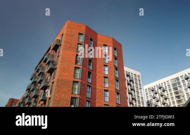 Exterior of a high-rise multi-story apartment building - facade ...