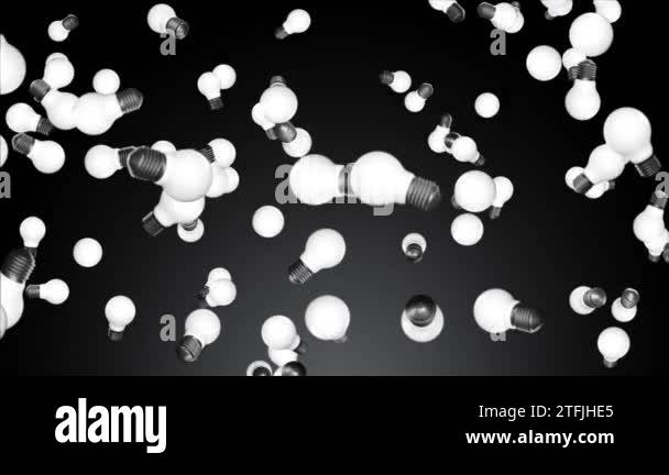 light bulb falling down Loop Animation Backgrounds. Concept of new ...