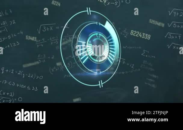 Animation of mathematical equations and scope scanning on black ...