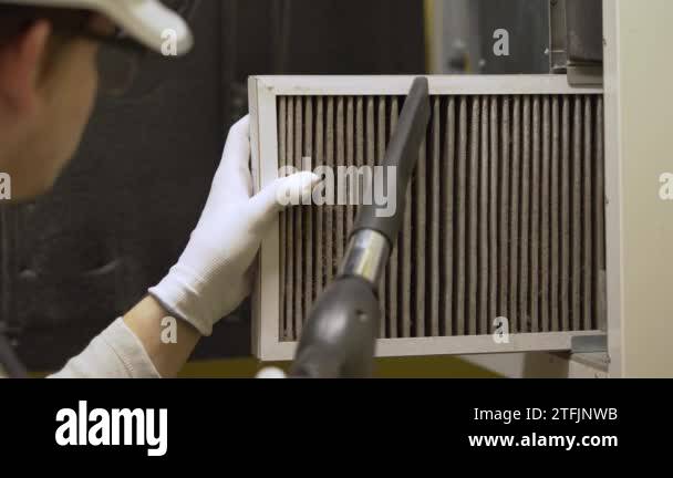 hvac filter replacing. Replacing the filter in the central ventilation ...