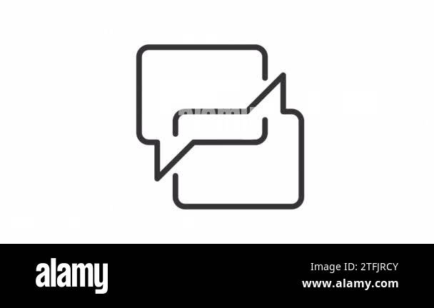 Animated e-mailing linear icon. Transfer messages through internet ...