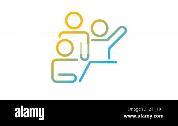 Animated collaboration gradient icon. Working together on project. Team ...