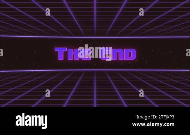 The End Title Animated Retro Futuristic 80s 90s Style. Animation ...