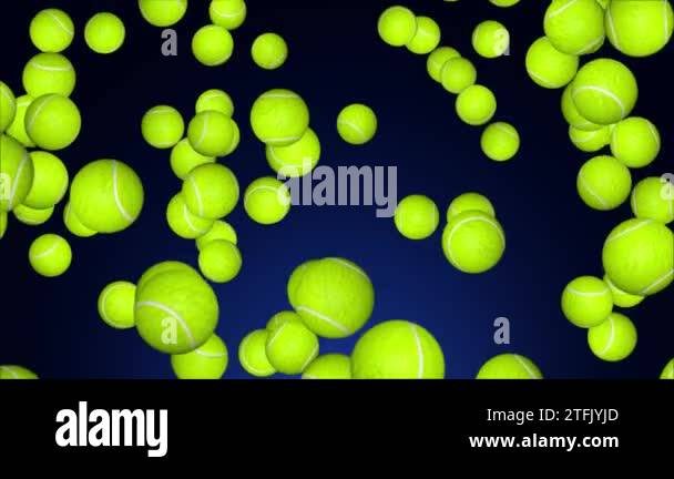 4K Animation of falling tennis balls Loop Background. green screen ...
