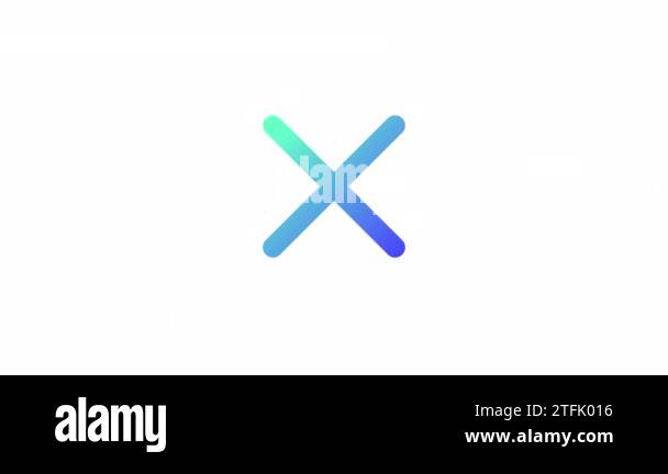 Animated cross gradient ui icon. Multiplication. Operation failure. Seamless loop 4k video with ...
