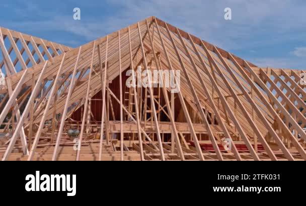 View roof truss system beams Stock Videos & Footage - HD and 4K Video ...