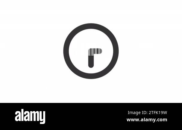 Animated timepiece linear ui icon. Waiting time. Seamless loop 4k video with alpha channel on ...