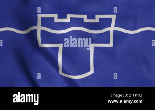 Tyne and Wear flag, England, waving in wind. Realistic flag background ...