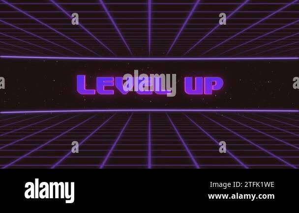 Level Up Title Animated Retro Futuristic 80s 90s Style. Animation ...