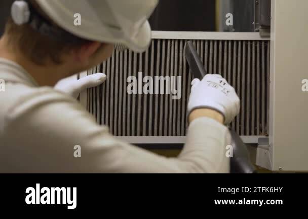 hvac filter replacing. Replacing the filter in the central ventilation ...