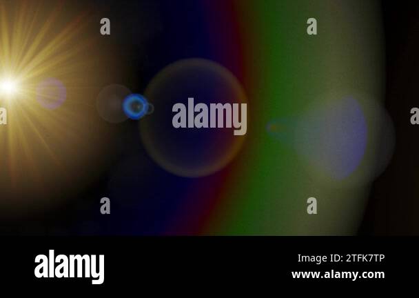 Video material of the sun and lens flare moving left and right (lens ...