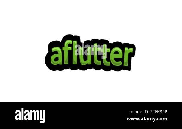 White screen animation video written AFLUTTER Stock Video Footage - Alamy