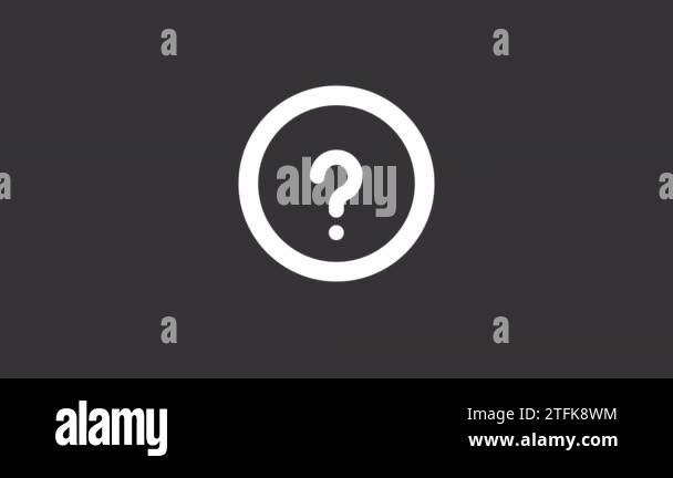 Animated question white line ui icon. Support page. Assistance. Seamless loop 4k video with ...