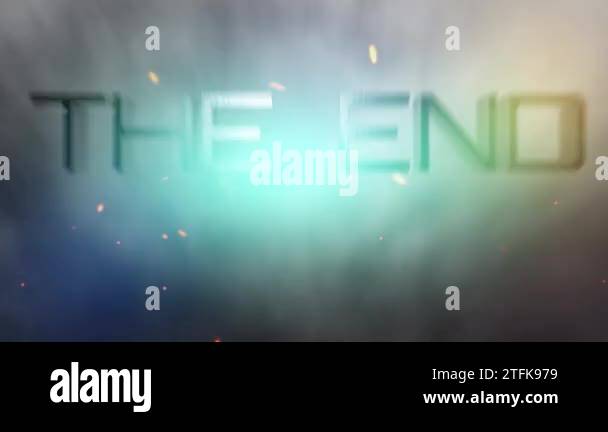 The End word Cinematic Greeting Title Background Concept. 4K 3D The End ...