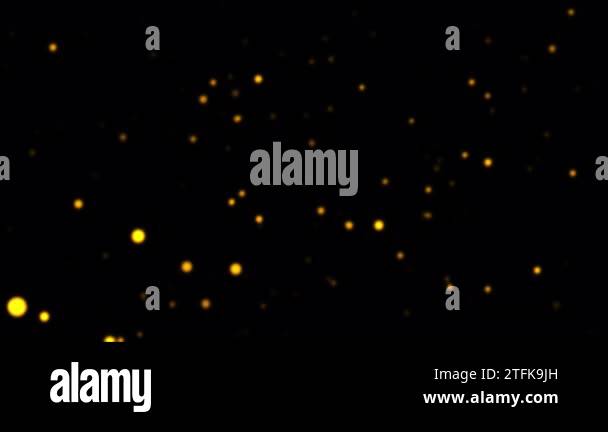 Abstract animation flickering blurred glow gold bokeh bubble particles ...