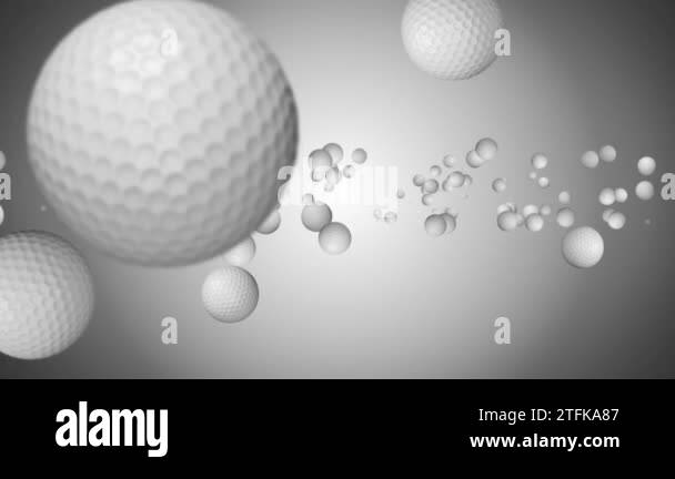3D Realistic golf ball spinning Falling animation on black background ...