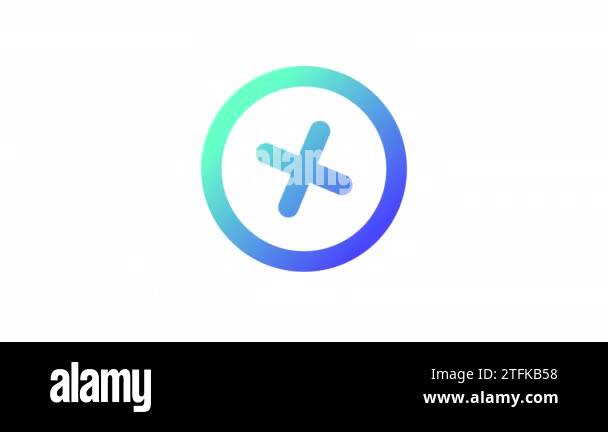 Animated delete gradient ui icon. Cancel operation. Failure. Seamless loop 4k video with alpha ...
