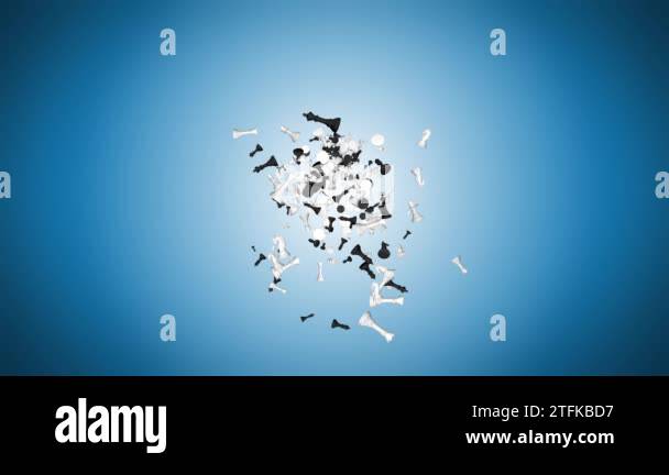 Falling black chess 3D Loop animation of black chess pieces filling ...