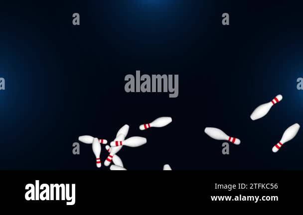 3D 4K bowling pin particle loop animation Background. Skittles and ...