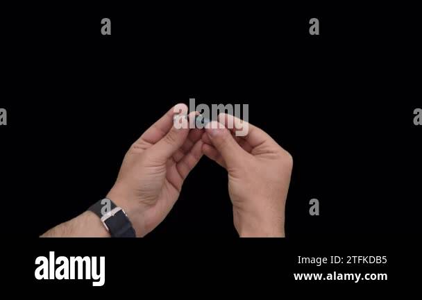 Man Uses Laser Pointer.8K 7680x4320 4320p.Matte alpha, laser pointer ...