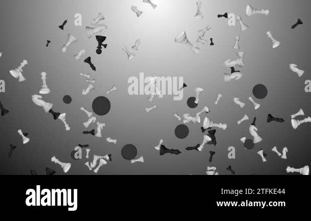 Black and white chess king the top of a chess piece falling Down Loop Animation Stock Video ...