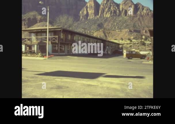 CALIFORNIA, UNITED STATES CIRCA 1975: Service area in the Mojave Desert ...