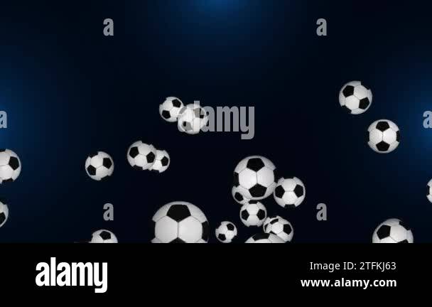 4K 3D animation soccer ball. Ball rotated loop on Falling green screen ...