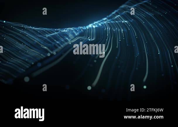 Abstract Light Fiber Strings Flowing Background Loop 4k Animation Of