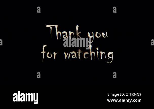 Burn text of Thank you for watching word. The golden shine lighting of ...