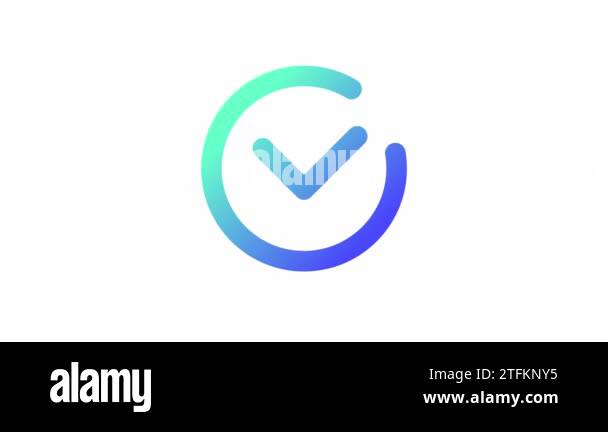 Animated completion gradient ui icon. Message sent sign. Seamless loop ...