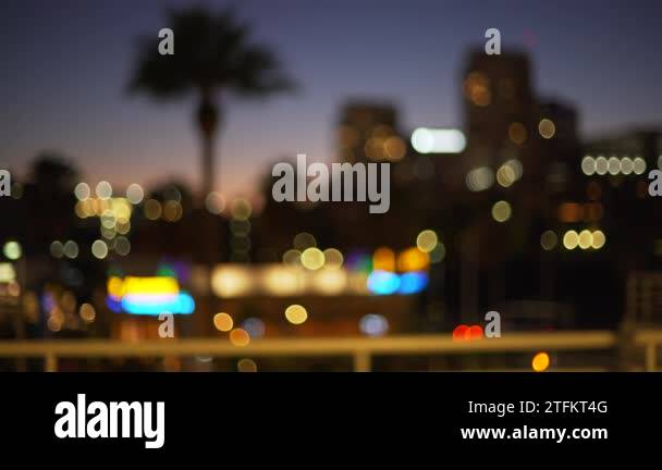 Blurry background plate of downtown city skyline in California city at ...