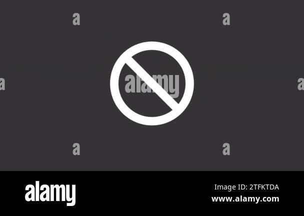 Animated blocked white line ui icon. Failure occurred. Error. Seamless loop 4k video with alpha ...