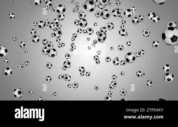 4K 3D animation soccer ball. Ball rotated loop on Falling green screen ...