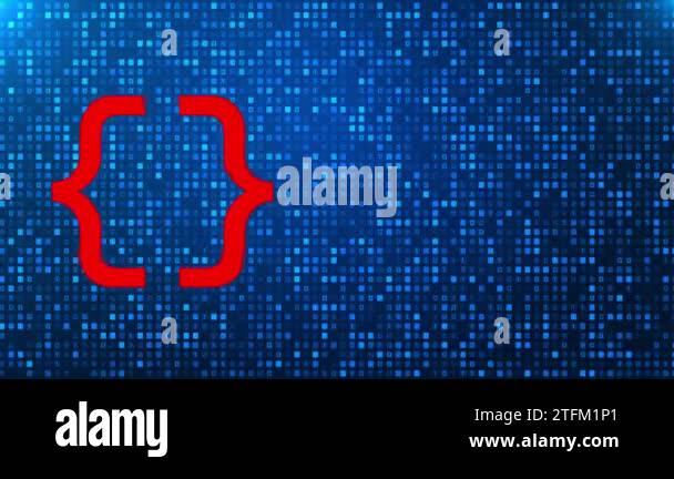 Programming code icon made with binary code Loop Animation. Programming ...