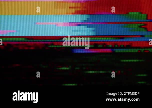 Vintage switch on, turn off television. Analog Static Noise texture ...