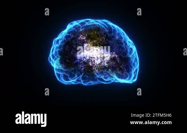 3d Animation of a human brain electrical activity Stock Video Footage - Alamy