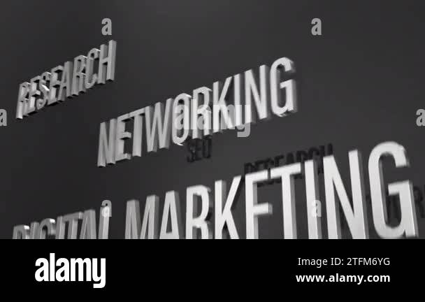 3D chrome text word cloud flying of Security Compliance Standard ...