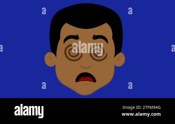 Loop animation of the face of a hypnotized man with his eyes in the ...