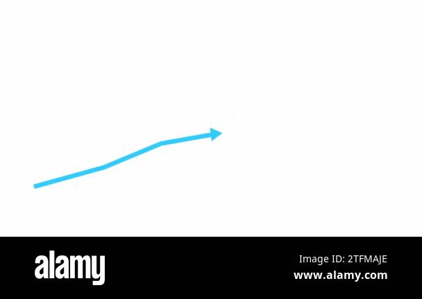 Animated financial blue growth chart with trend line graph. Growth bar ...