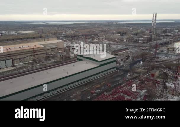 smoking chimney Poltava Mining and Processing Plant. The largest in ...