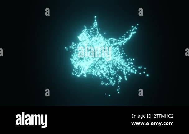 Network connection structure cyberspace with moving particles sphere. Futuristic digital blue ...