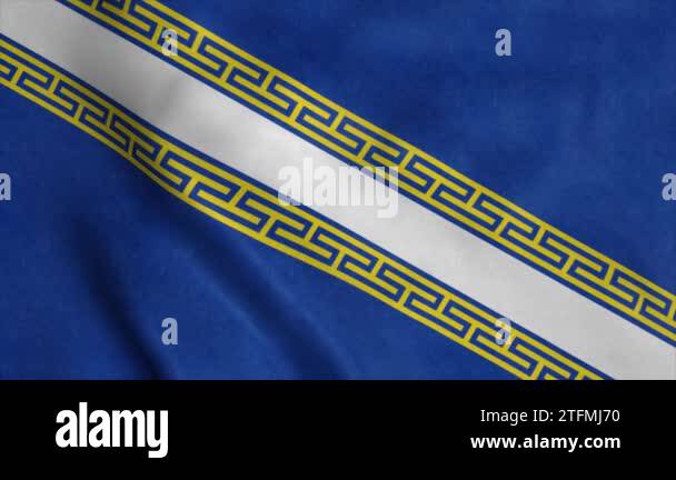 Champagne-Ardenne flag, France, waving in wind. Realistic flag ...