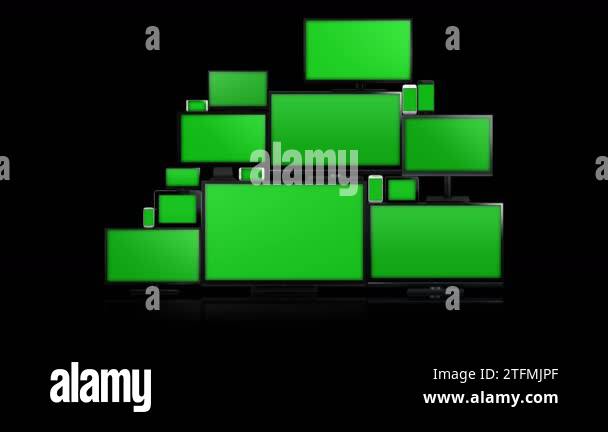 Many different types of screens with green screen Stock Video Footage ...
